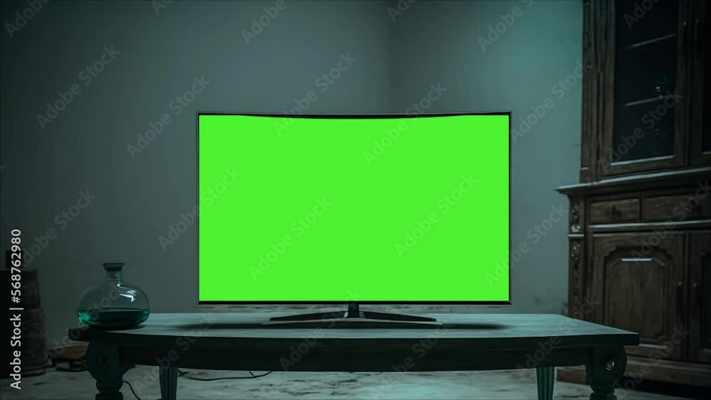 Vidéo Stock Smart TV with chroma key in modern interior background. On ...