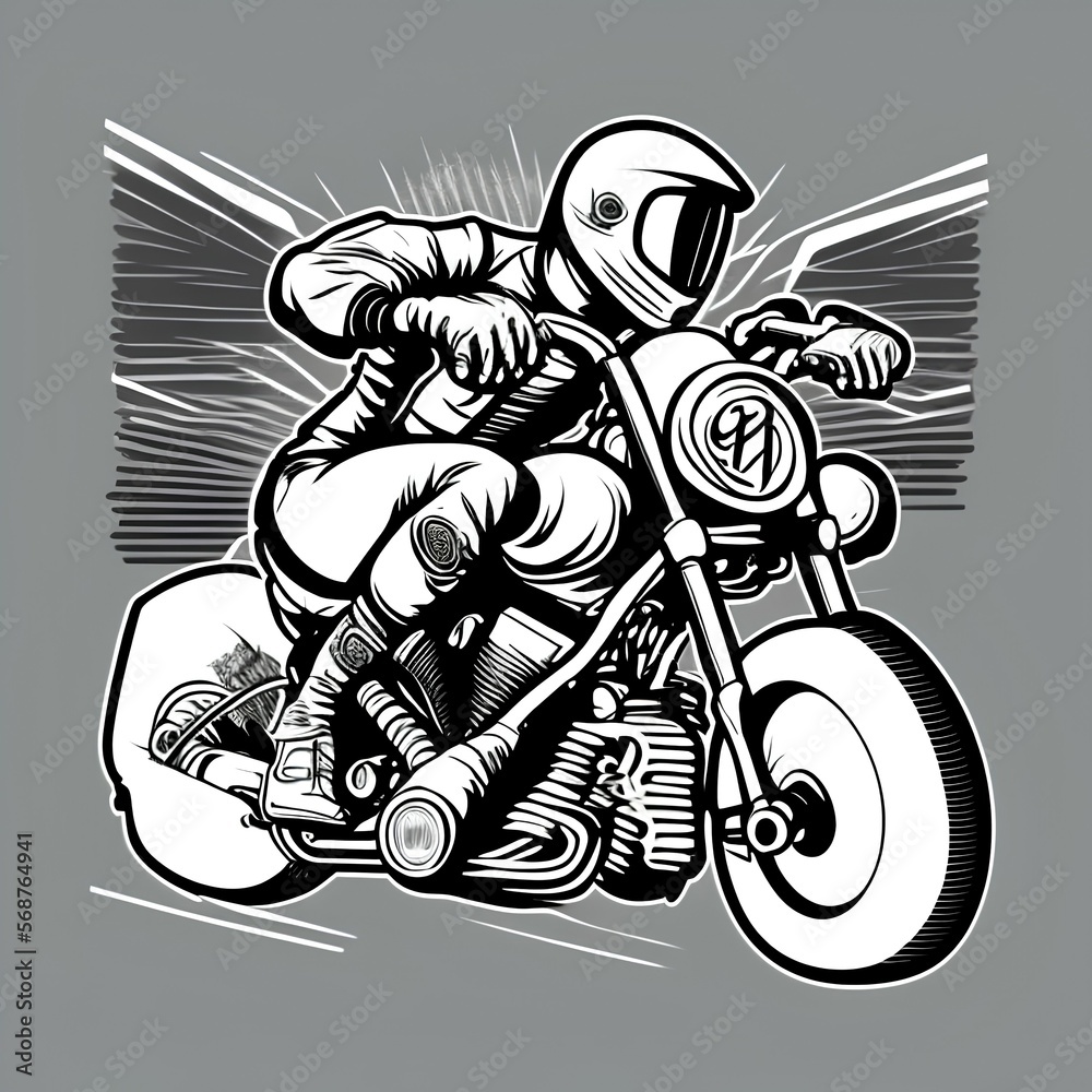 sport motorbike and wave helmet vector template, t-shirt design, biker ...