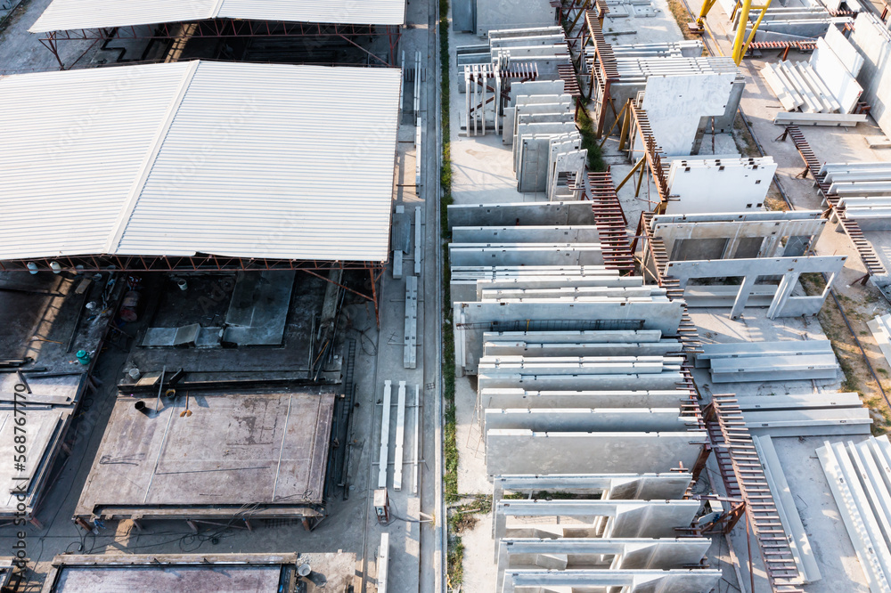 Foto de Aerial top view of Precast concrete wall panel for construction ...