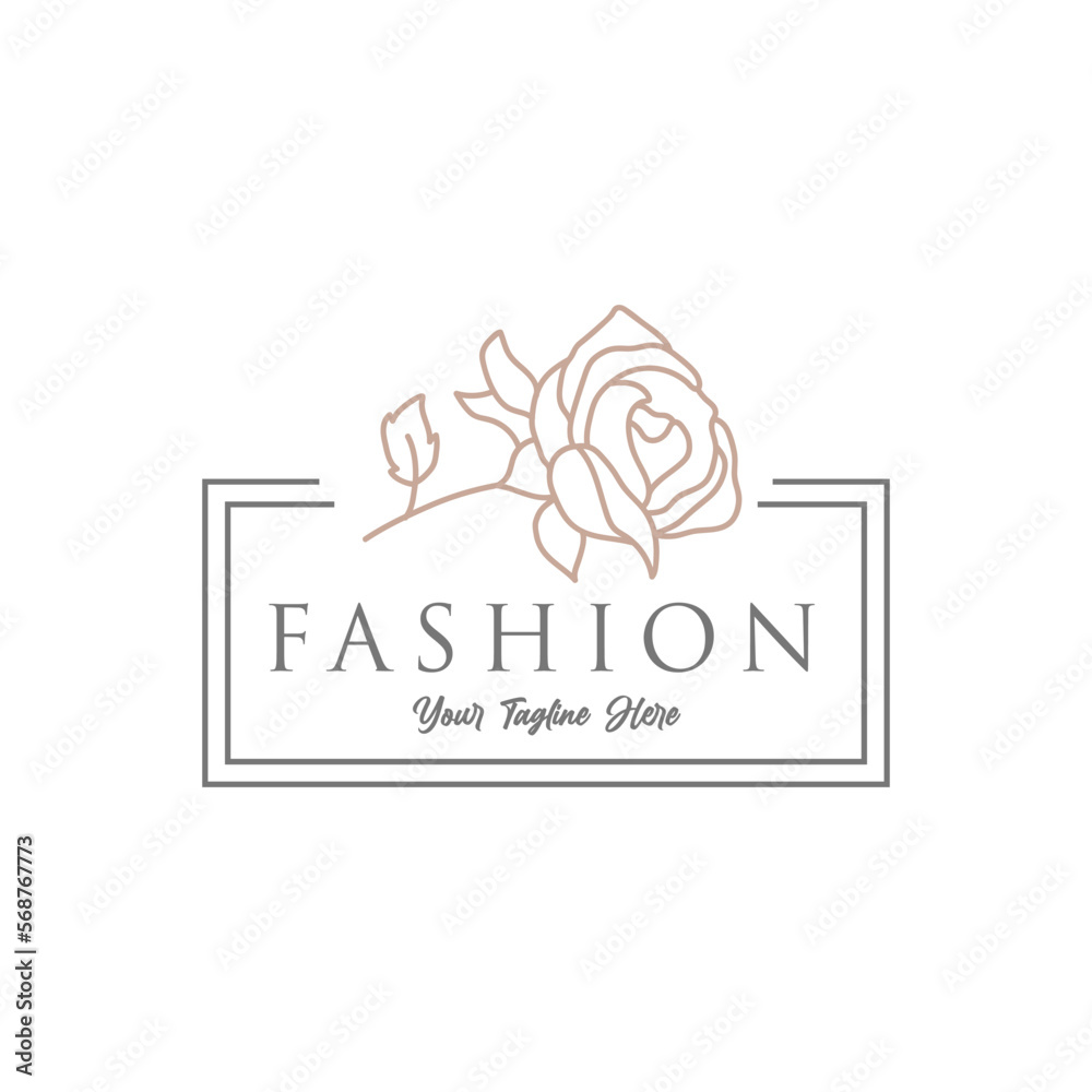 Rose logo, Wedding logo, Botanical trendy vector illustration Floral ...
