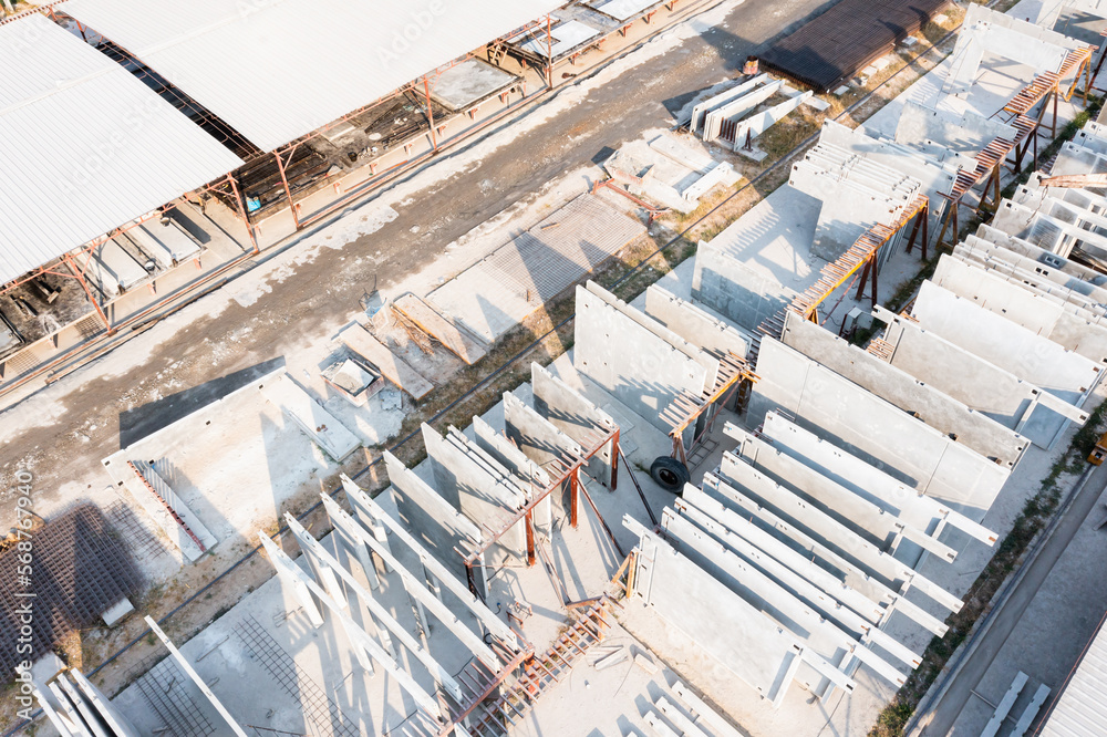 Fotka „Aerial top view of Precast concrete wall panel for construction ...