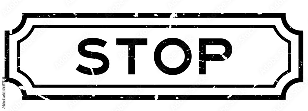 Grunge black stop word rubber seal stamp on white background Stock ...
