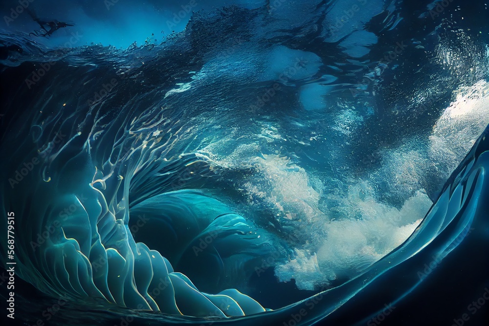 Artistic Underwater photo of waves. From a scuba dive in the canary ...