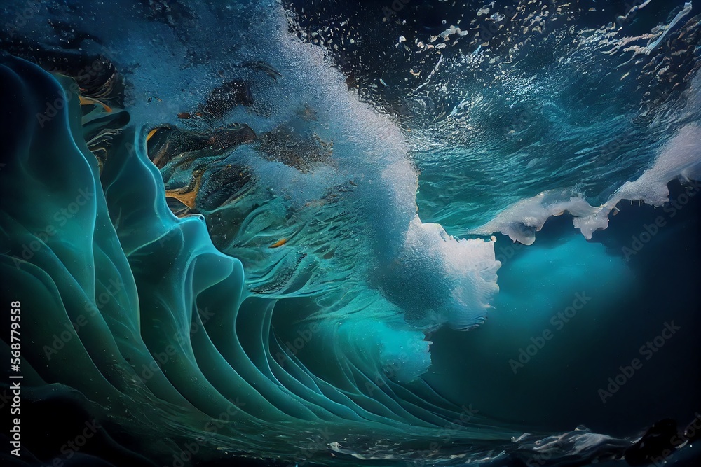 Artistic Underwater photo of waves. From a scuba dive in the canary ...
