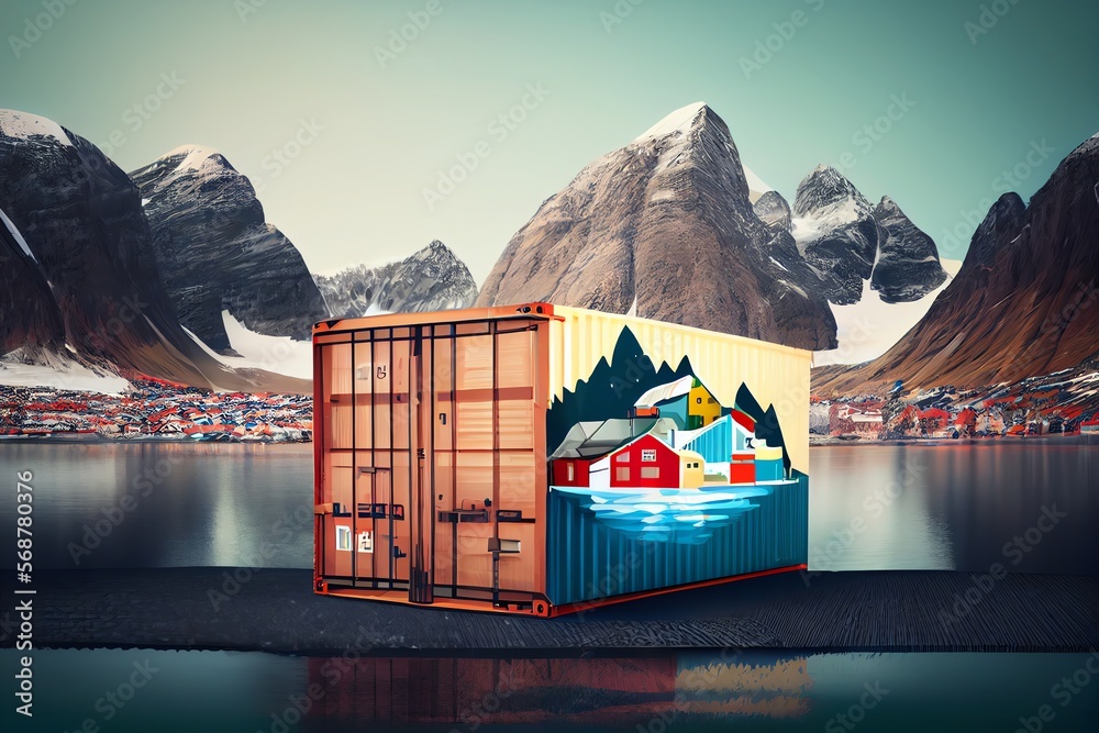 Illustration concept of sustainability and recycle , container box ...