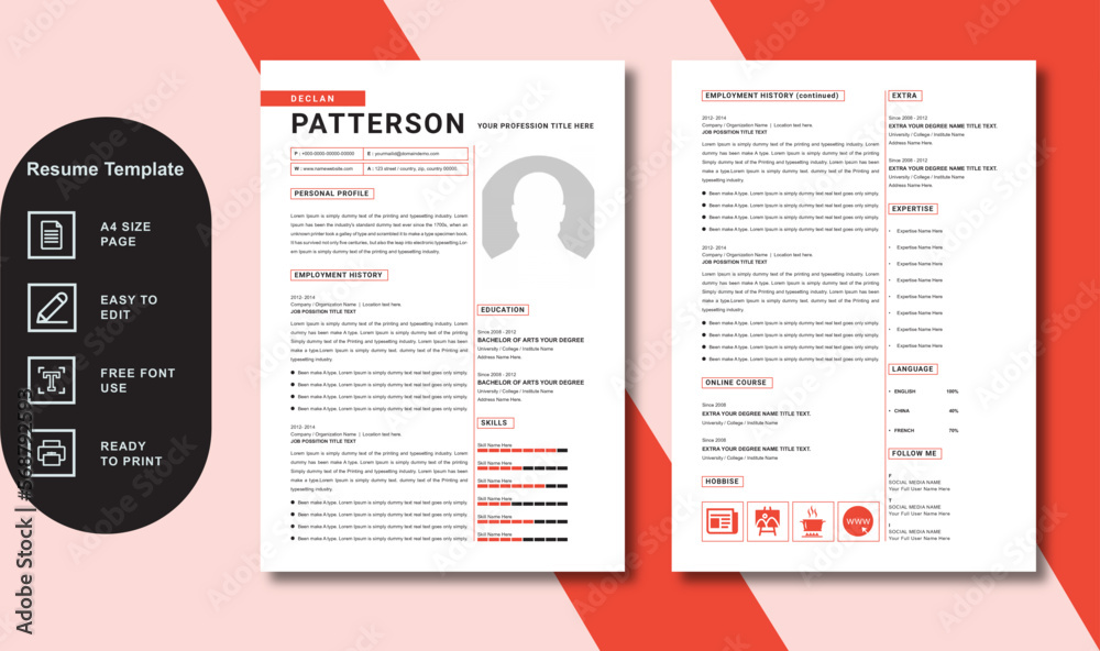 Professional Resume Template - Create a Standout CV Now - Easy to Use ...