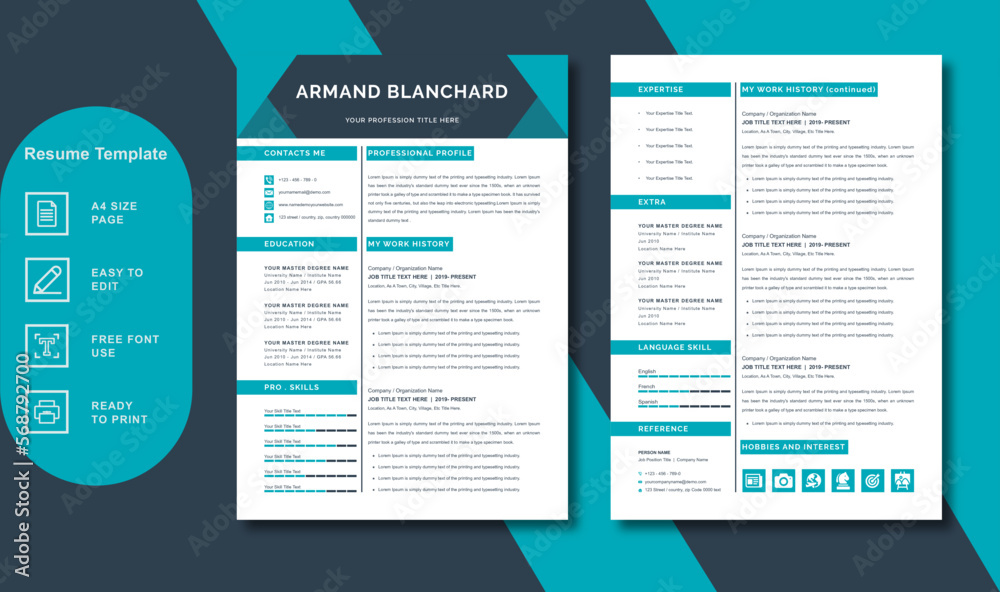 . Create a Professional Resume with Our Creative Resume Template - CV ...