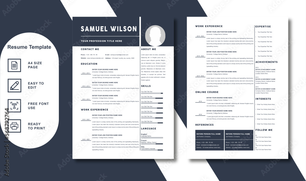 modern cv format for job - Modern CV Template - Professional Resume ...