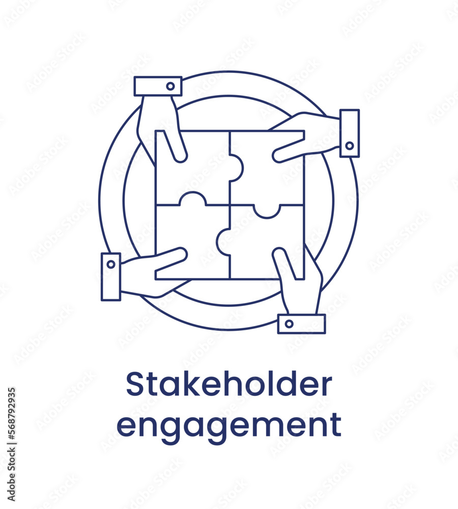 Stakeholder engagement icon, ESG Governance concept. Vector ...