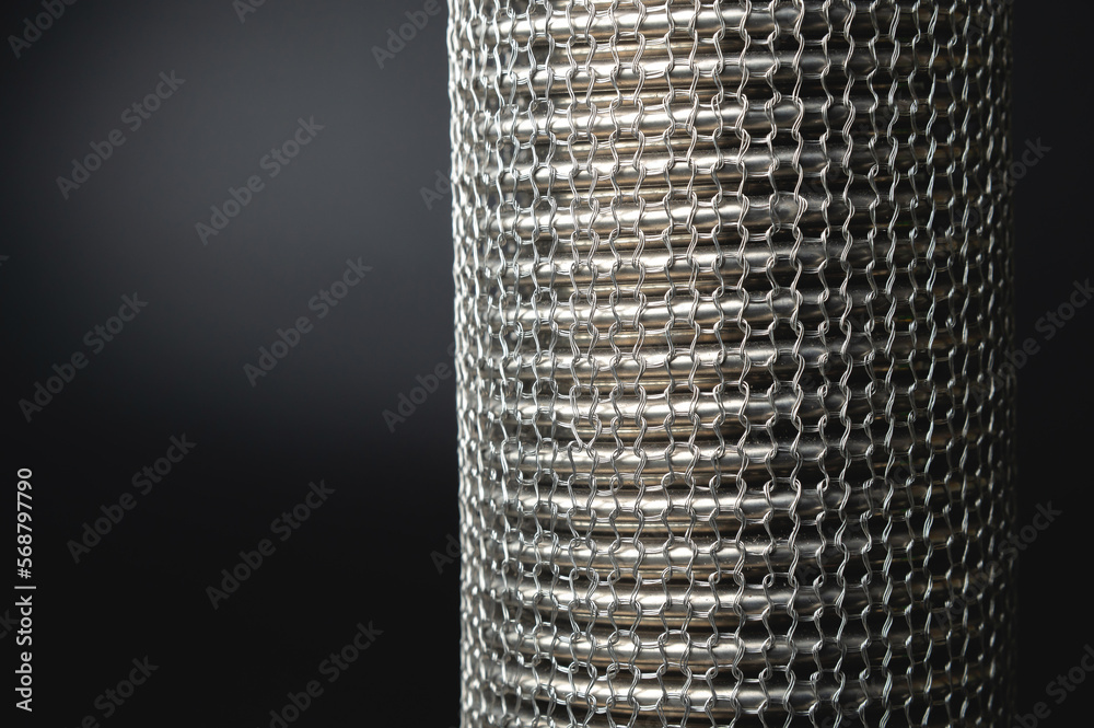 Close-up detail of the product New spare part of the car exhaust system ...