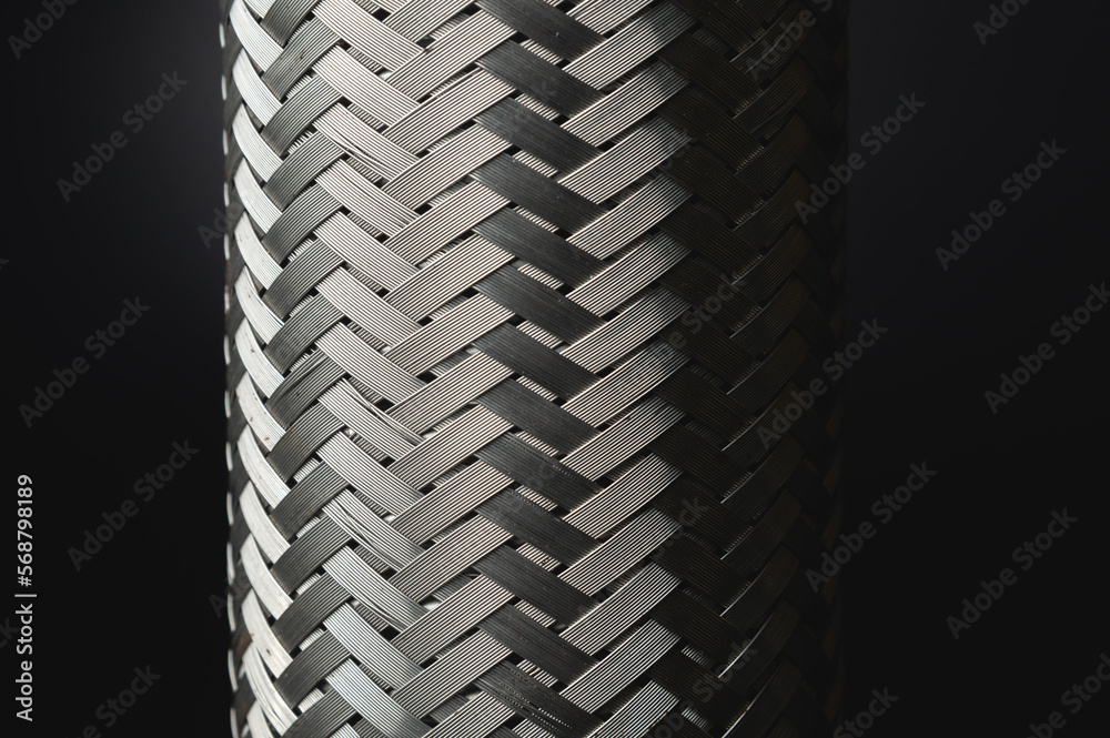 Close-up detail of the product New spare part of the car exhaust system ...