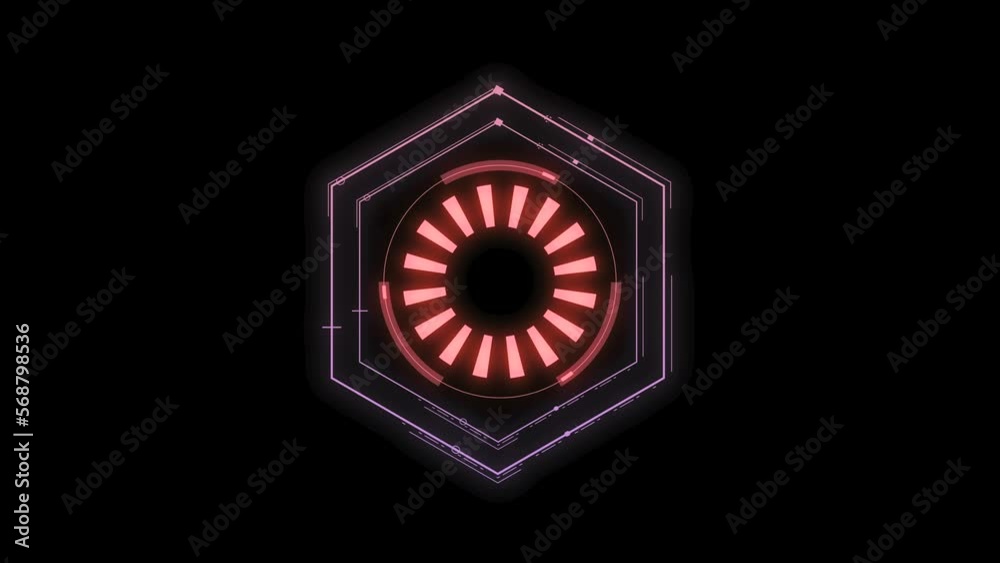 Vidéo Stock PNG Alpha.Circle HUD technological futuristic elements.Sci ...