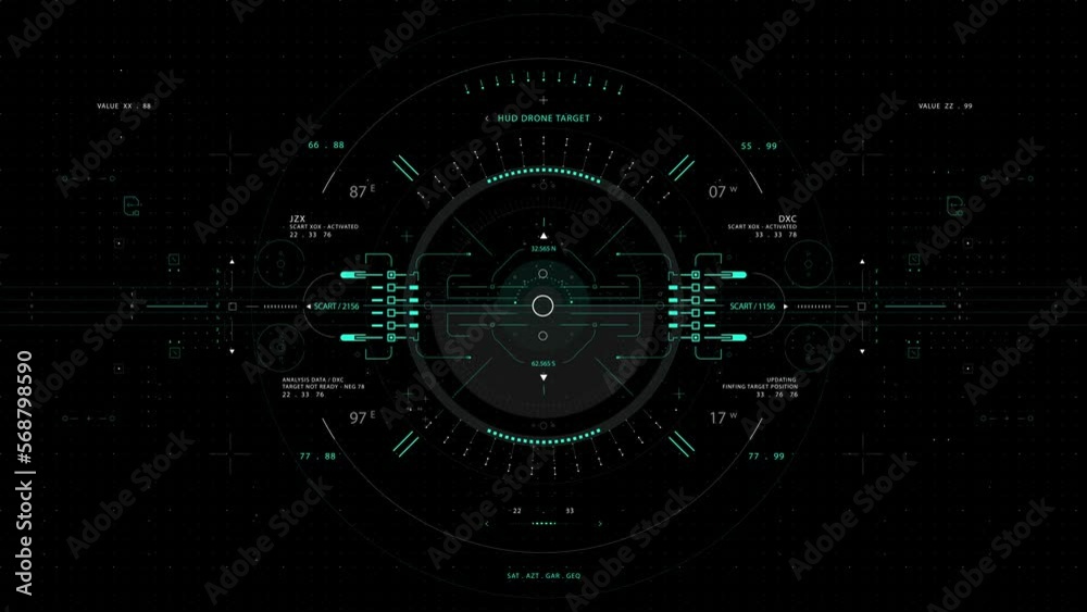 Vídeo do Stock: Futuristic HUD video frame Digital technology plexus ...