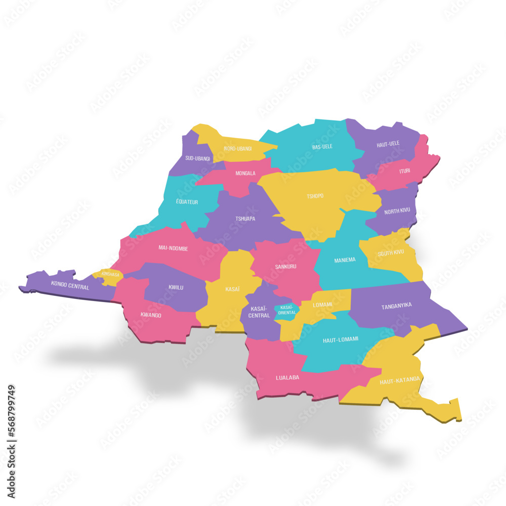 Democratic Republic of the Congo political map of administrative ...