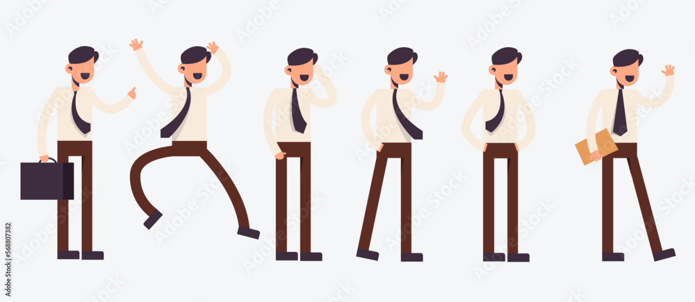 Set of people acting in cartoon charactor vector illustration Stock ...