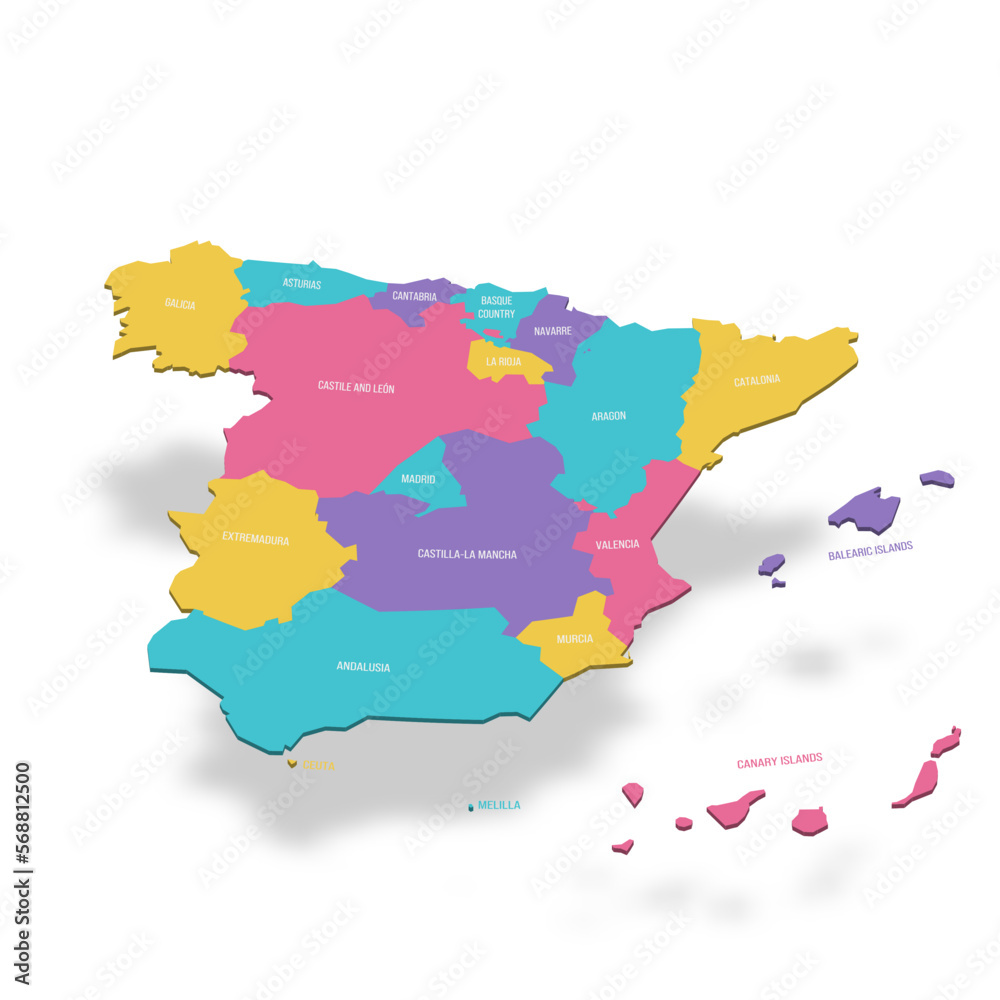 Spain political map of administrative divisions - autonomous ...