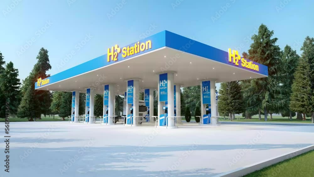 Hydrogen charging gas station. Hydrogen Refueling The Car On The ...