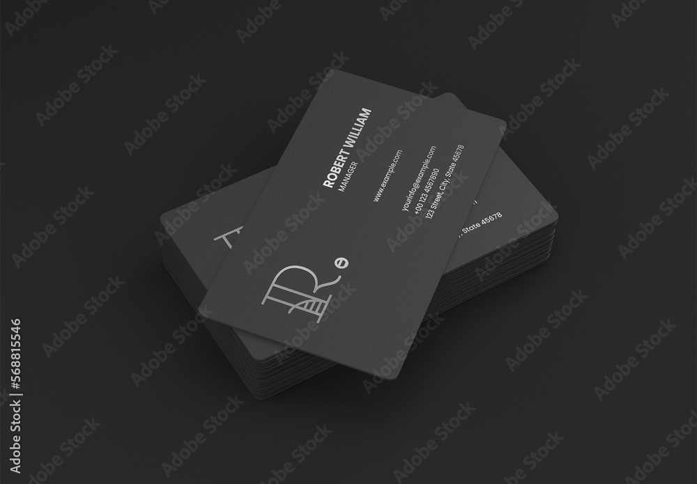 Black Business Card Mockup Stock Template | Adobe Stock