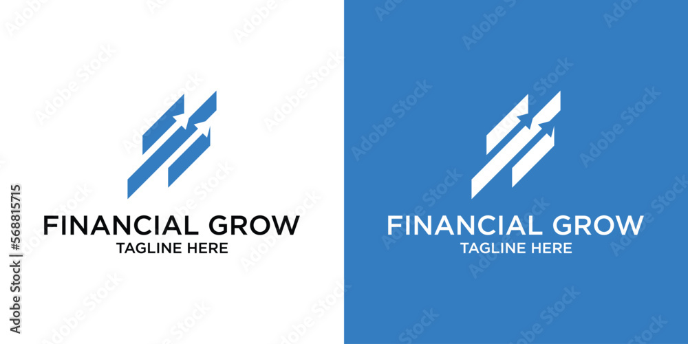 logo design financial arrow icon bar inspiration simple illustration ...