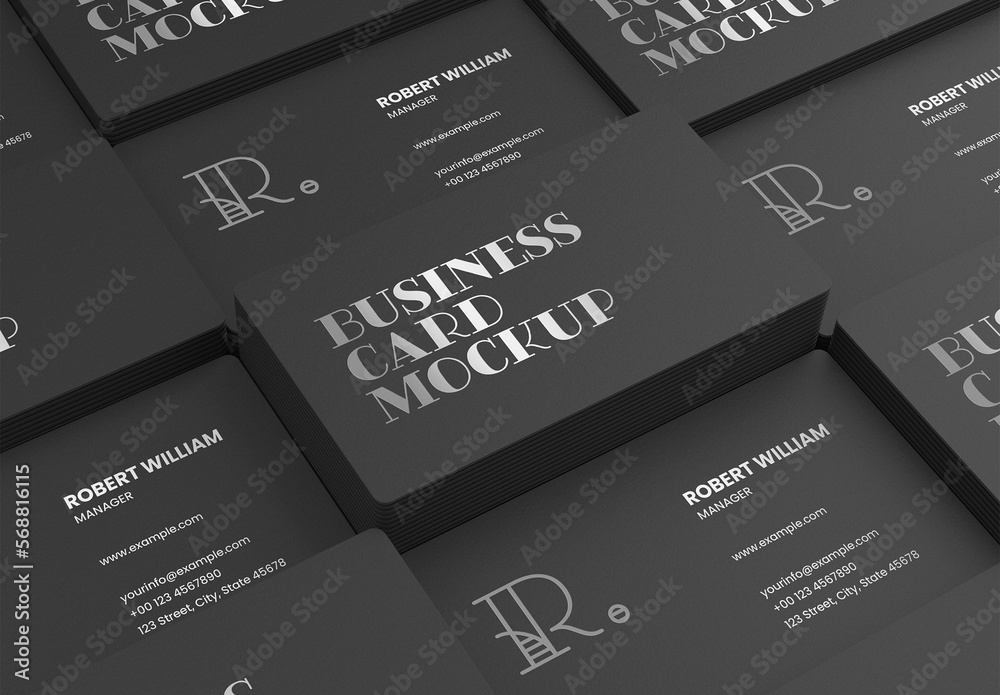 Black Business Card Mockup Stock Template | Adobe Stock