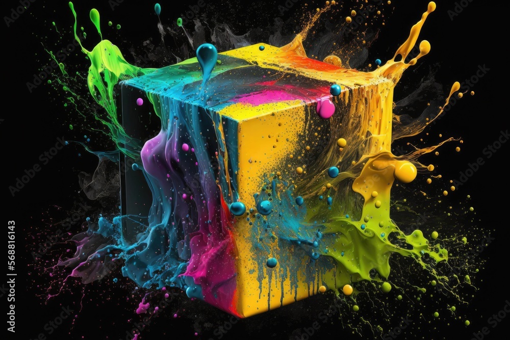 Abstract neon art background, wallpaper, t-shirt pattern paint splash ...