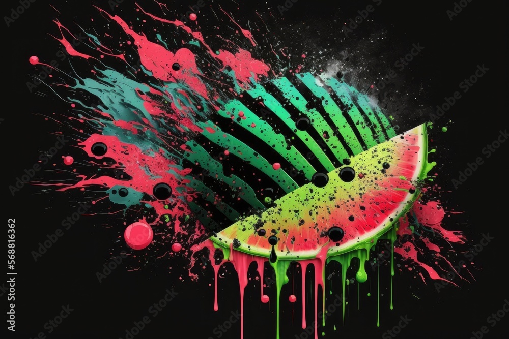 Abstract neon art background, wallpaper, t-shirt pattern paint splash ...