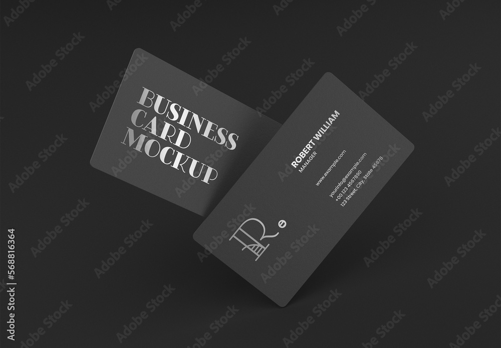 Black Business Card Mockup Stock Template | Adobe Stock