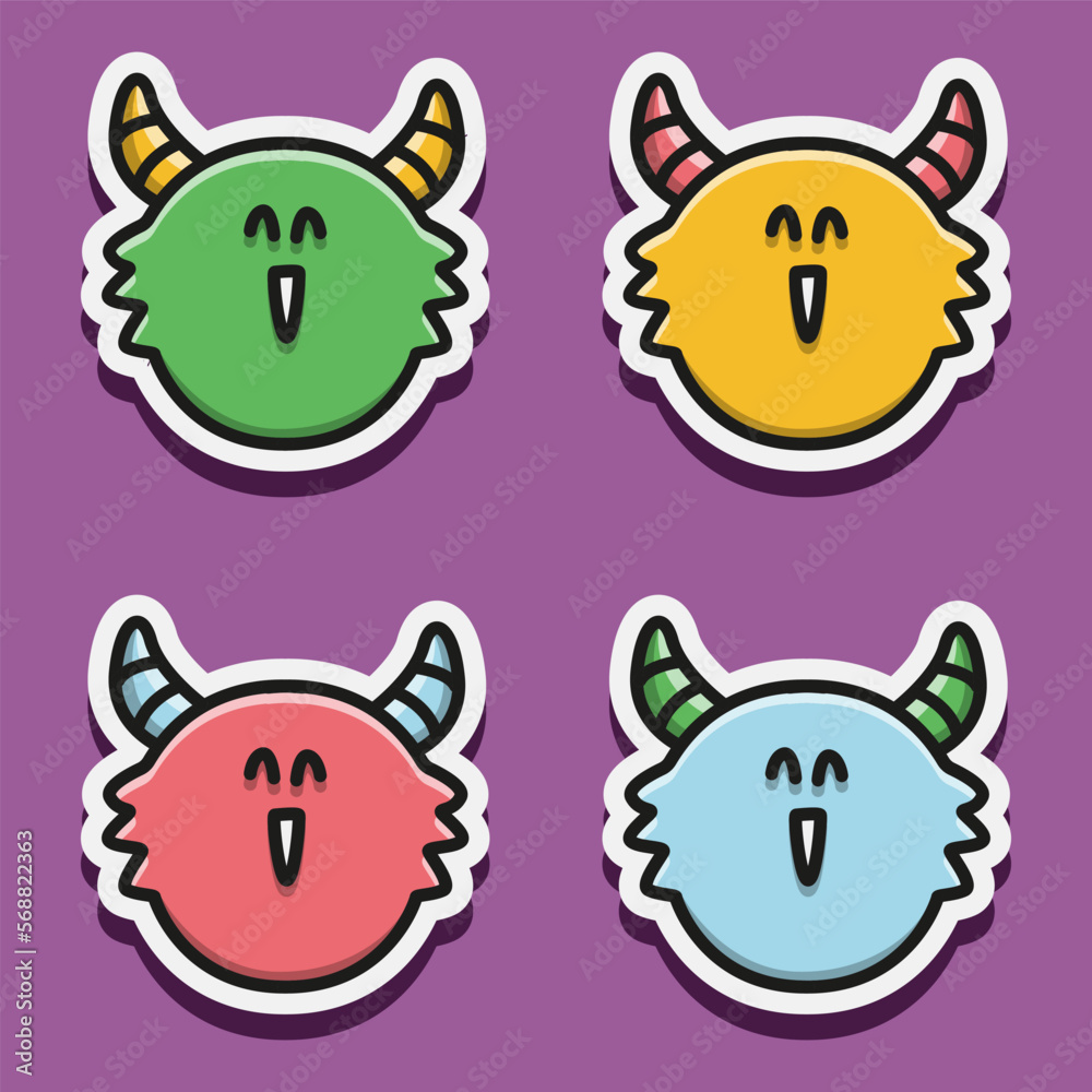 cute monster cartoon doodle design for coloring, backgrounds, stickers ...