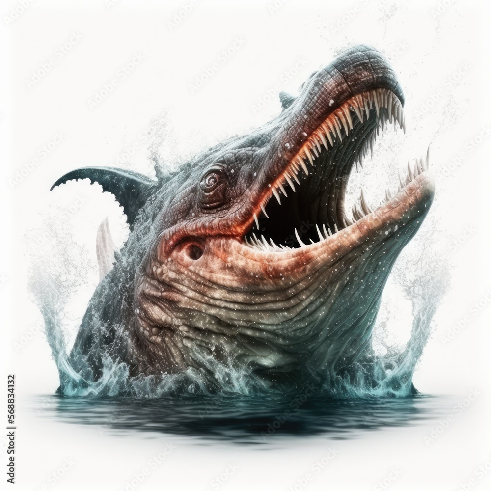 Detailed illustration of an ancient terrifying sea monster from the ...