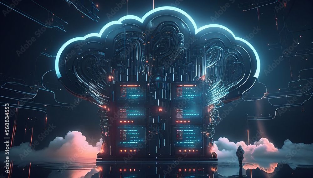 Unleashing the Power of Cloud Computing: A Digital Illustration Concept ...