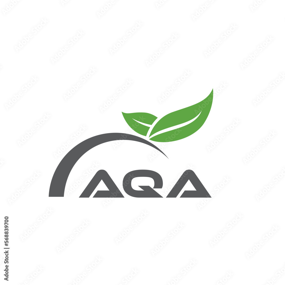 AQA letter nature logo design on white background. AQA creative ...