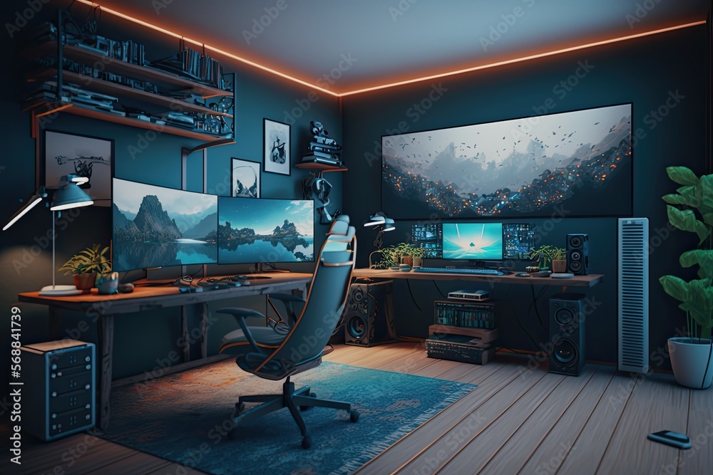 gaming room reference Stock Illustration | Adobe Stock