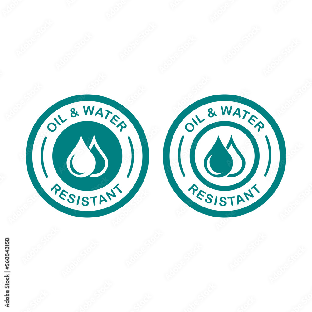 Oil and water resistant logo vector badge. Suitable for business ...