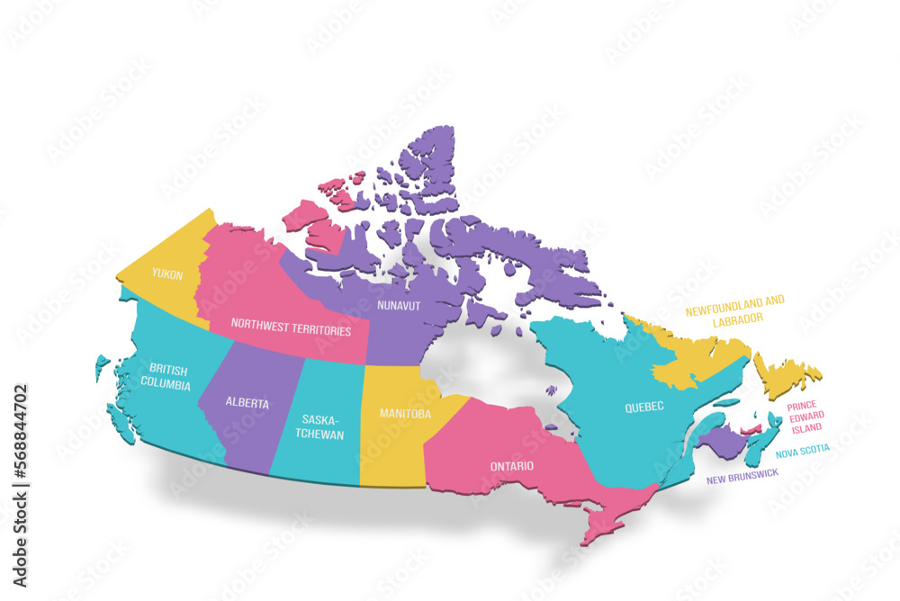 Canada political map of administrative divisions - provinces and ...