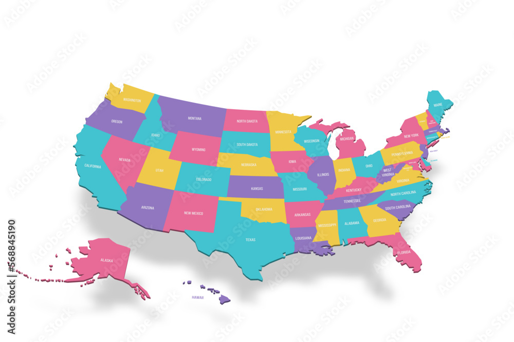 United States of America political map of administrative divisions ...