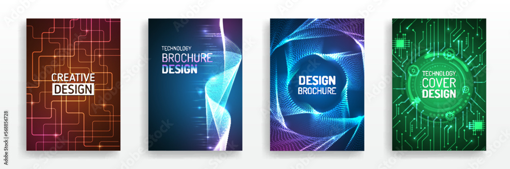 Technology covers corporate documents. Layout template science designs ...