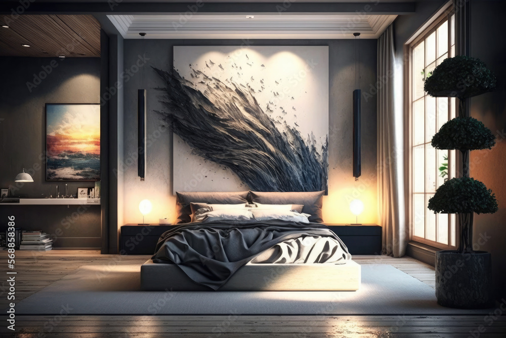 Beautiful, contemporary, modern, interior design, luxury, mansion ...