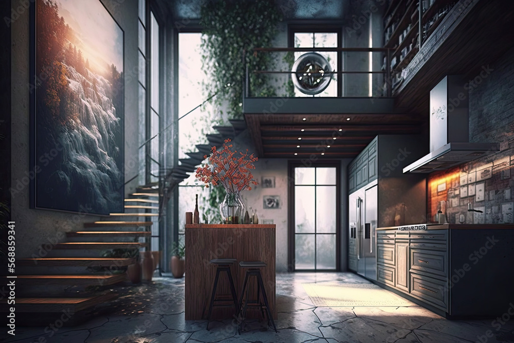 Beautiful, contemporary, modern, interior design, luxury, mansion ...