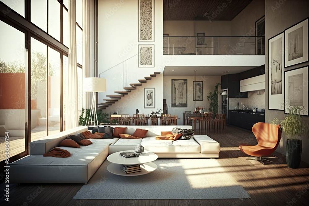 Beautiful, contemporary, modern, interior design, luxury, mansion ...