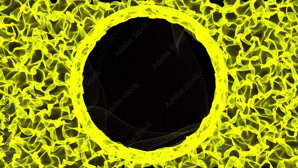 Hot flaming circle with ember. Explosive colored gases and flames on ...