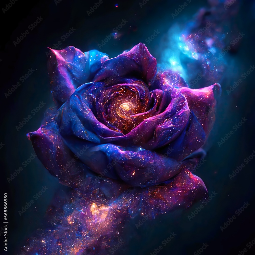 universe purple rose nebula stars 8k ultra-realistic Stock Illustration ...