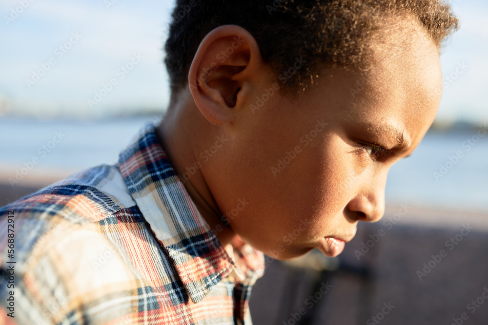 African American Boy Profile