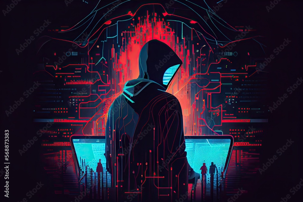 Hacker art, technology digital background with digits. Cyberattack on ...