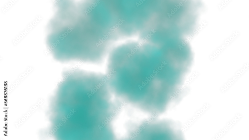 Turquoise smoke clouds on a transparent background. 3D render, PNG ...