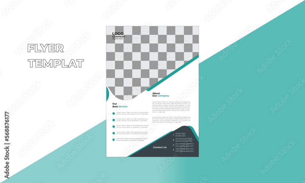 a4, ads, advertisement, agency flyer template design, blue business ...