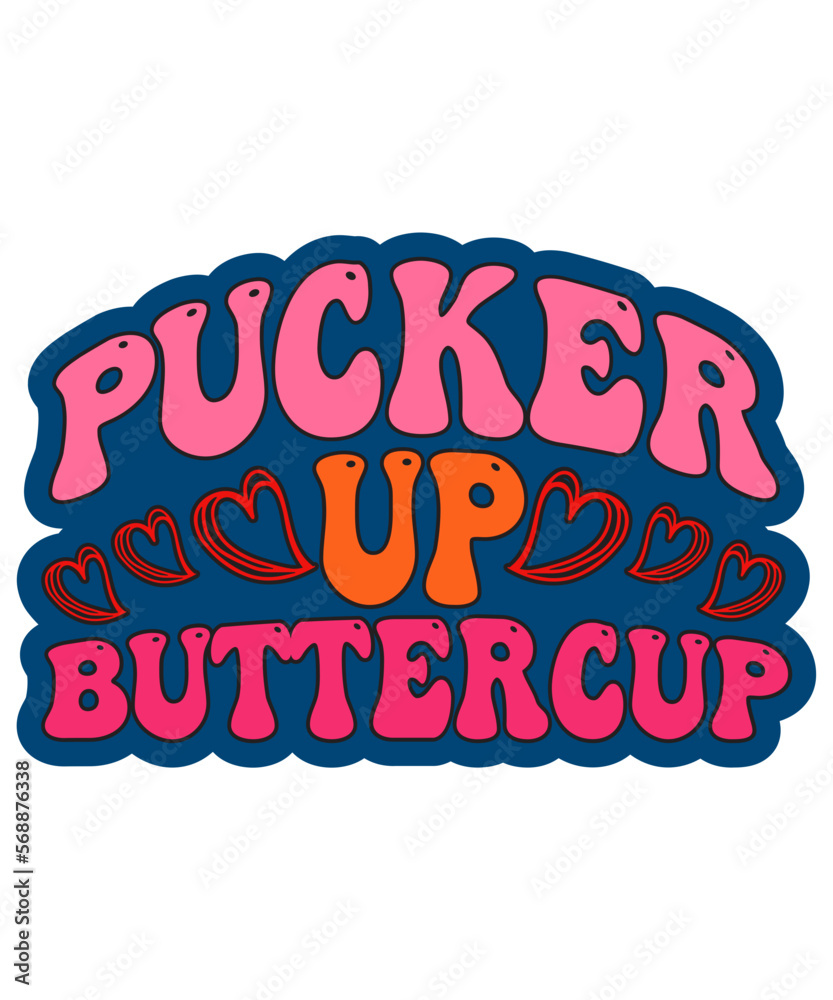 Retro Valentine's PNG Bundle, Retro Valentine Png, Groovy Valentines ...