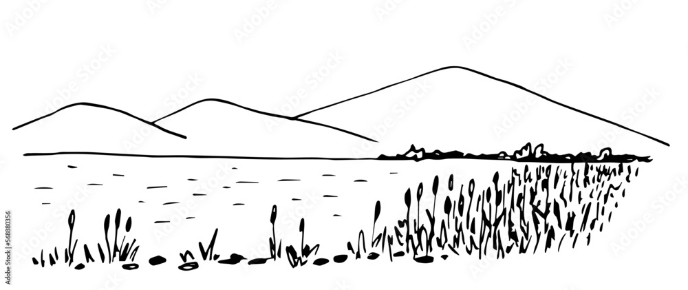 Simple Lake Drawing