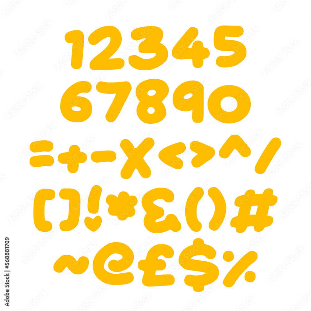 Maths numbers and symbols on Transparent Background Stock Illustration ...