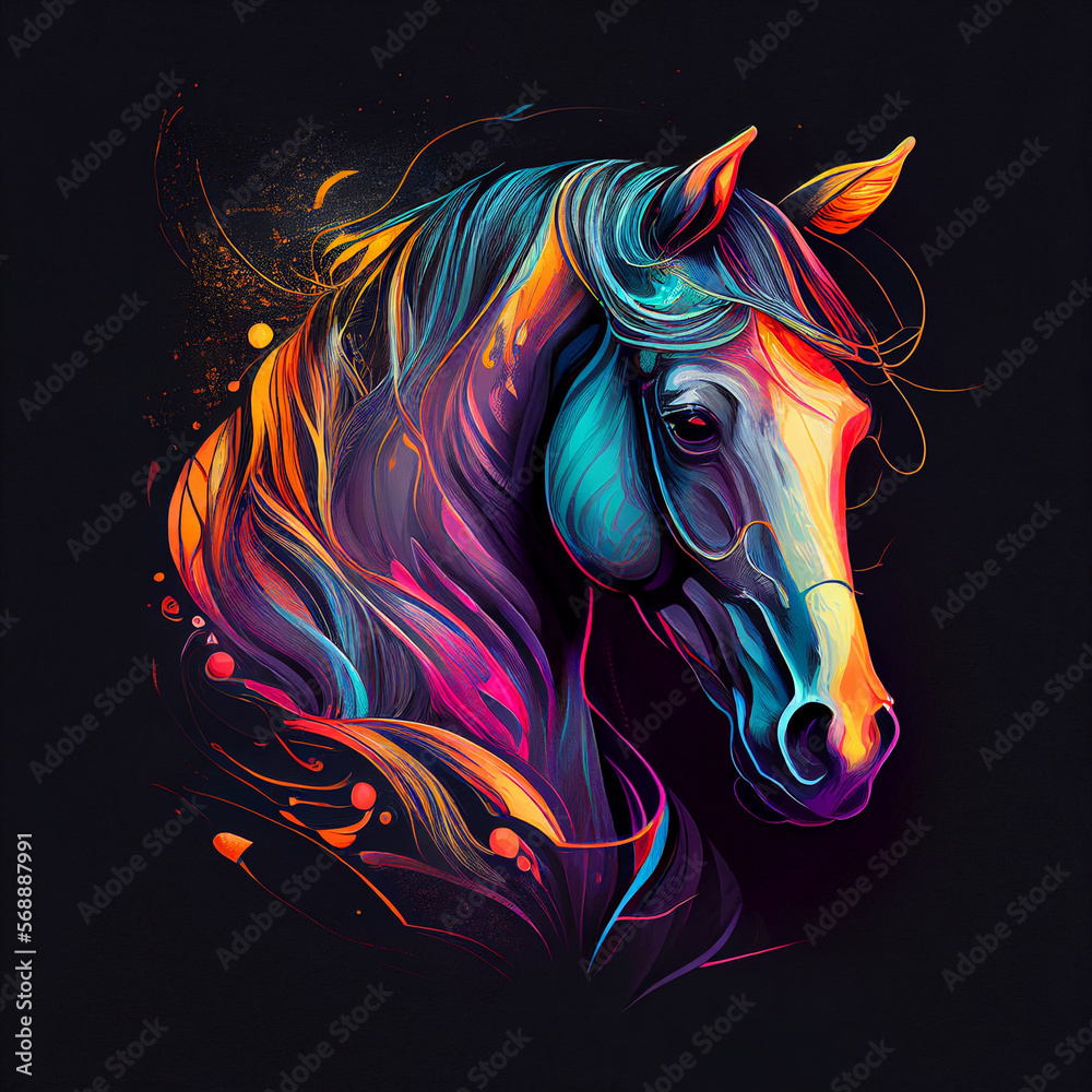 Colorful Horse Head Paintings