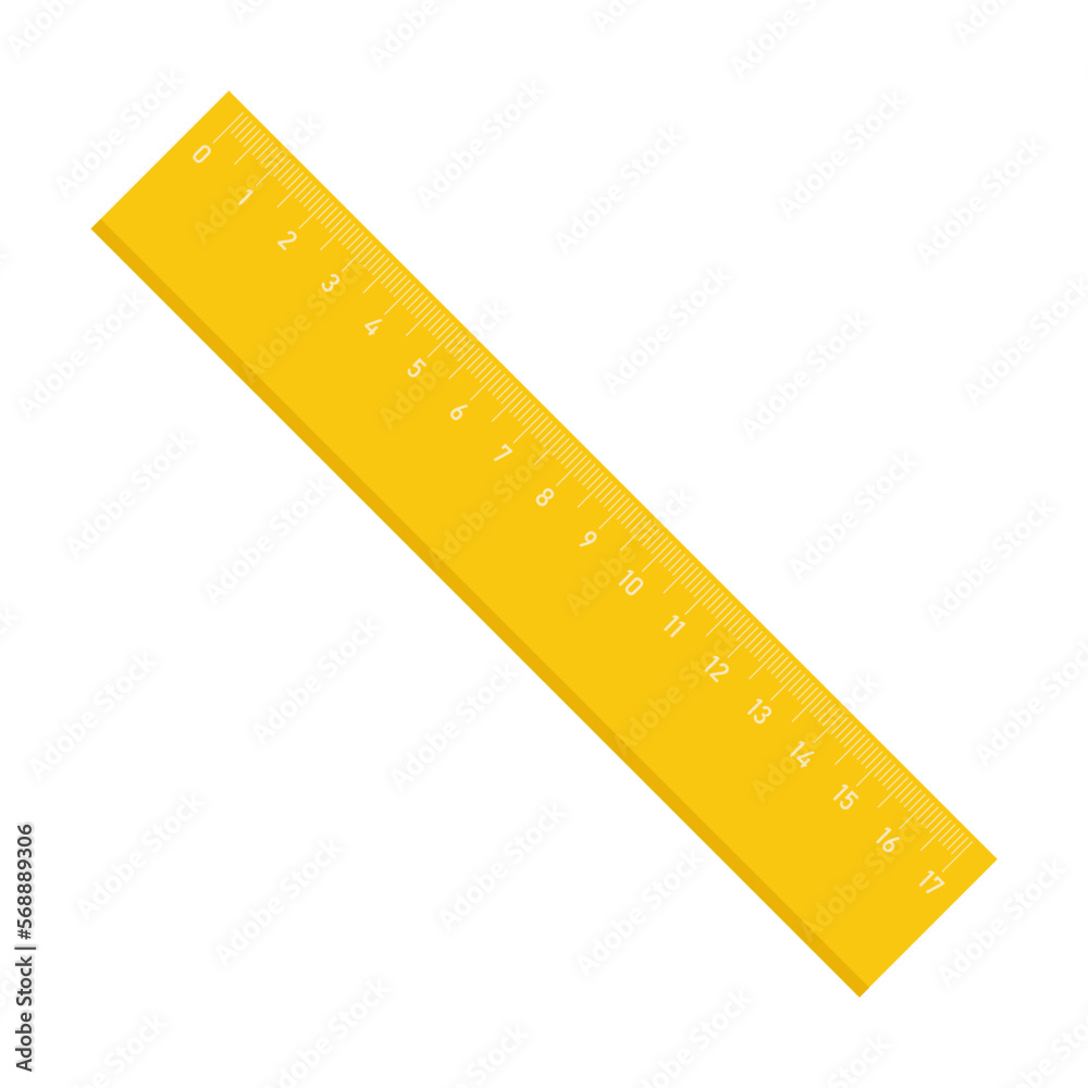School ruler with measuring scale vector illustration isolated on white ...